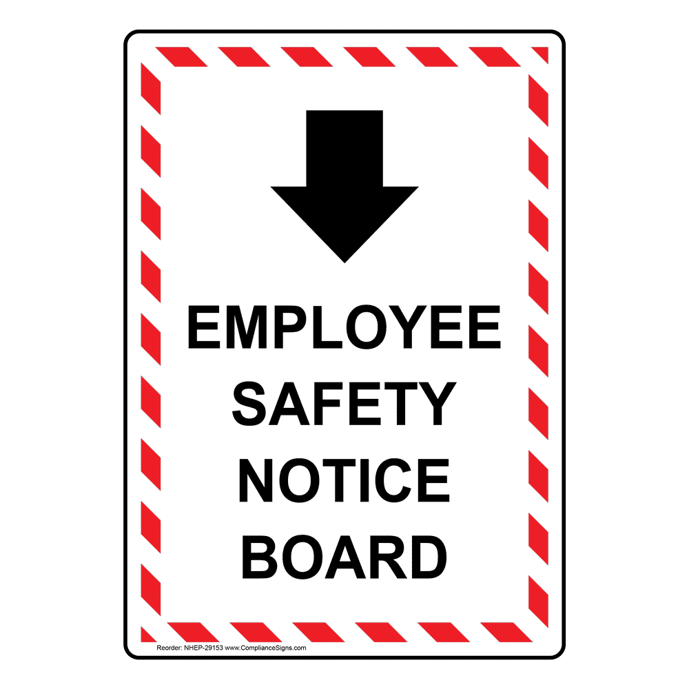 Portrait Employee Safety Notice Board Sign With Symbol NHEP-29153