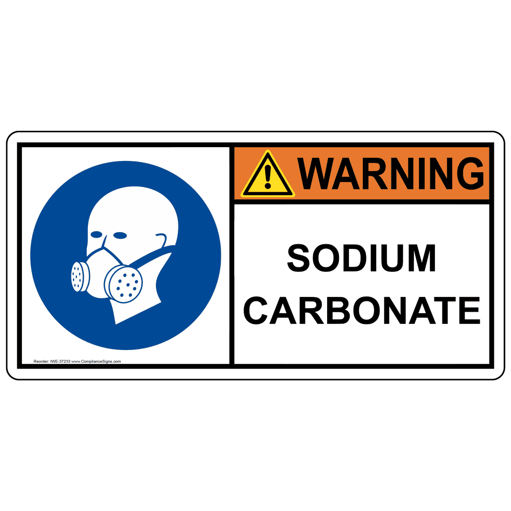 ISO Sodium Carbonate Respirator PPE Sign IWE-37233