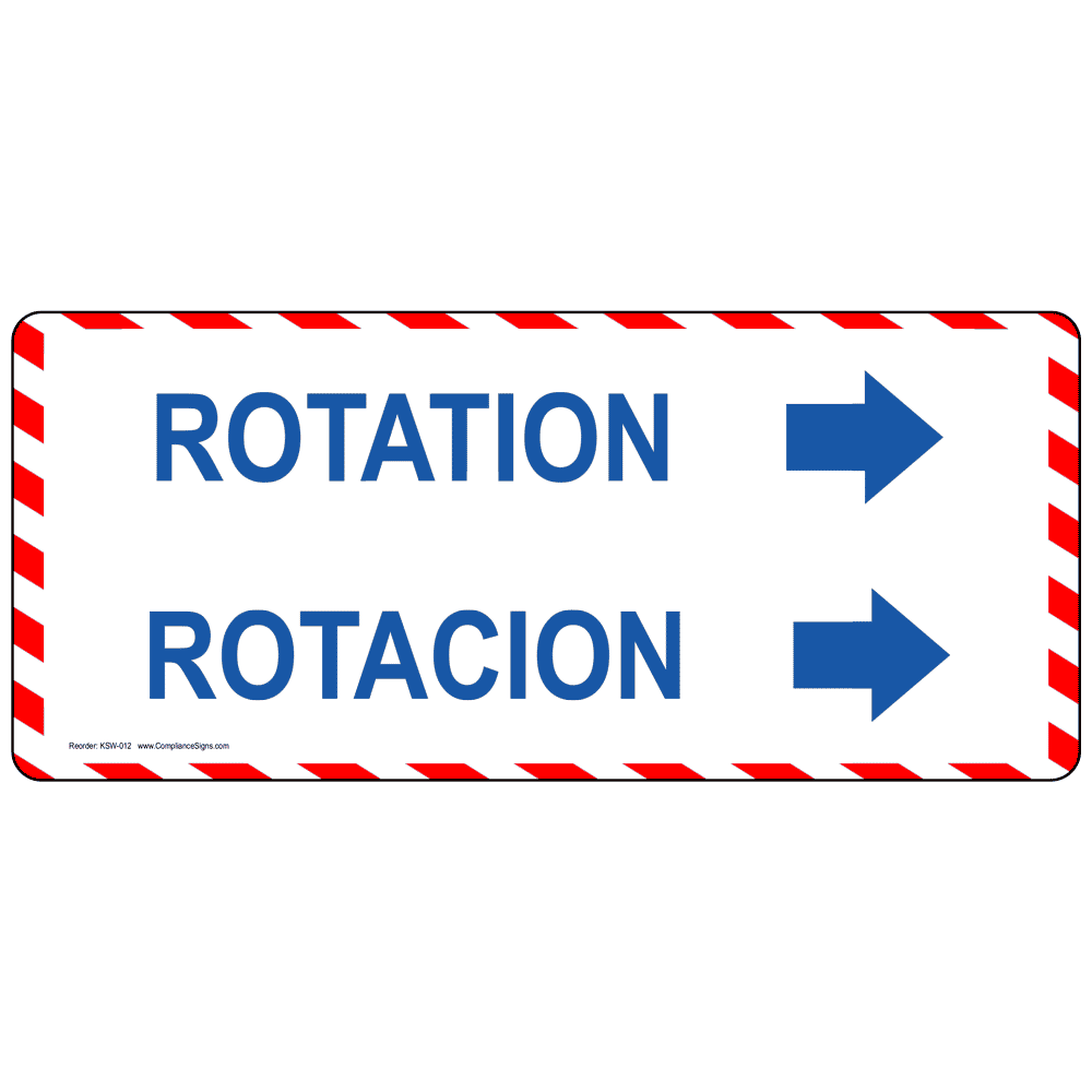 Rotation (Right Arrow) Rotacion Label With Symbol KSW-012