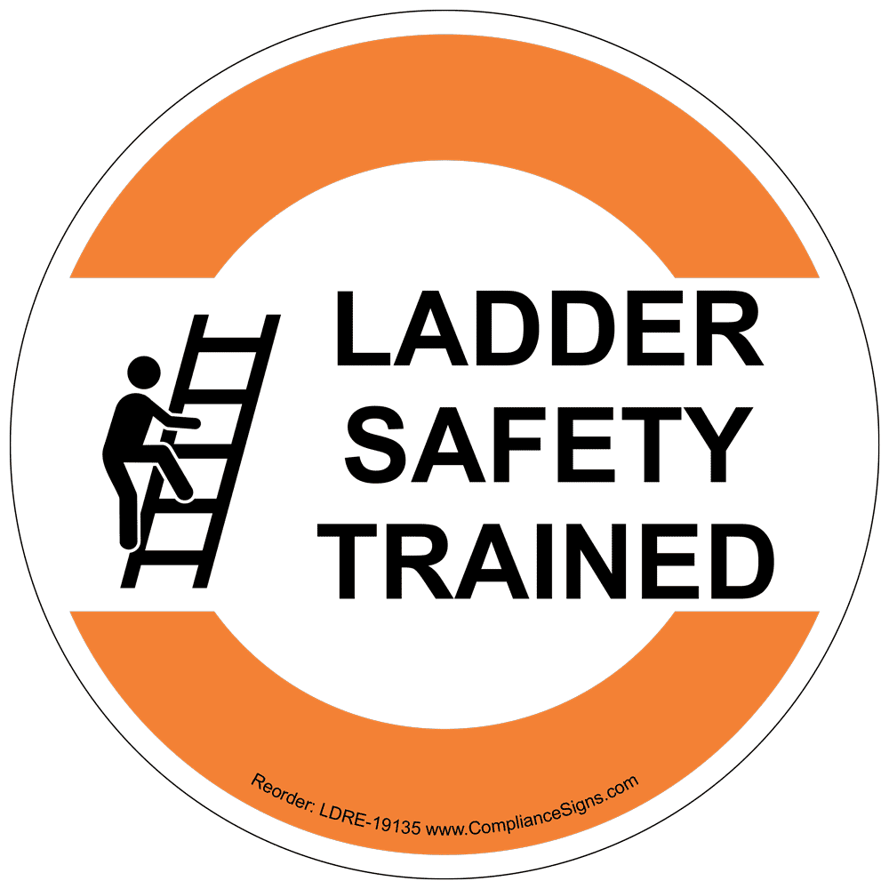 Ladder Safety Trained Roll Label With Symbol LDRE-19135