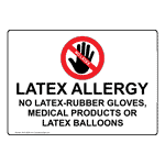 Medical - Latex Allergy Signs and Labels
