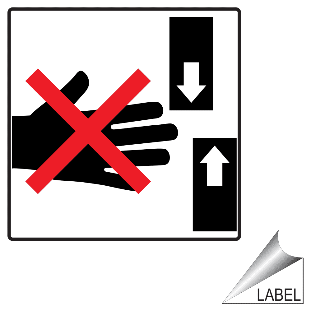 Crush Hazard Hand Symbol Label LABEL-SYM-202-a Machine Safety