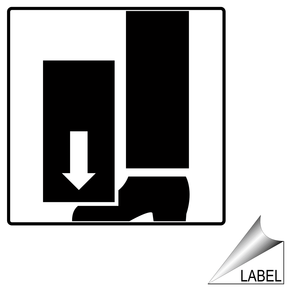 Crush Hazard Foot Symbol Label LABEL-SYM-75-a Machine Safety