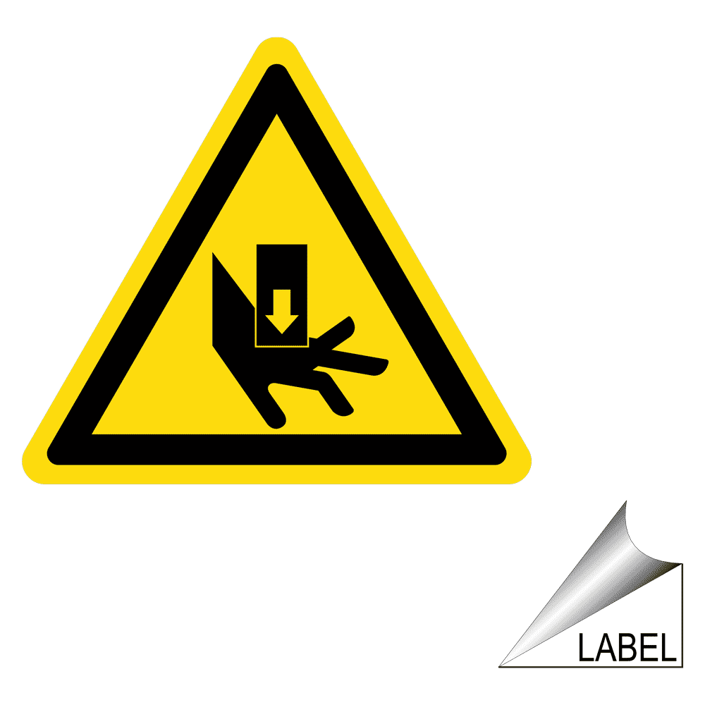 Hand Pinch Point Triangle Symbol Sticker Label for Machinery Hand Pinch Point Triangle Symbol Sticker Label for Machinery
