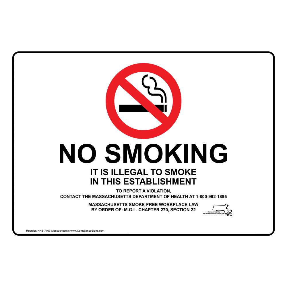 No Smoking In This Establishment Sign NHE-7107-Massachusetts