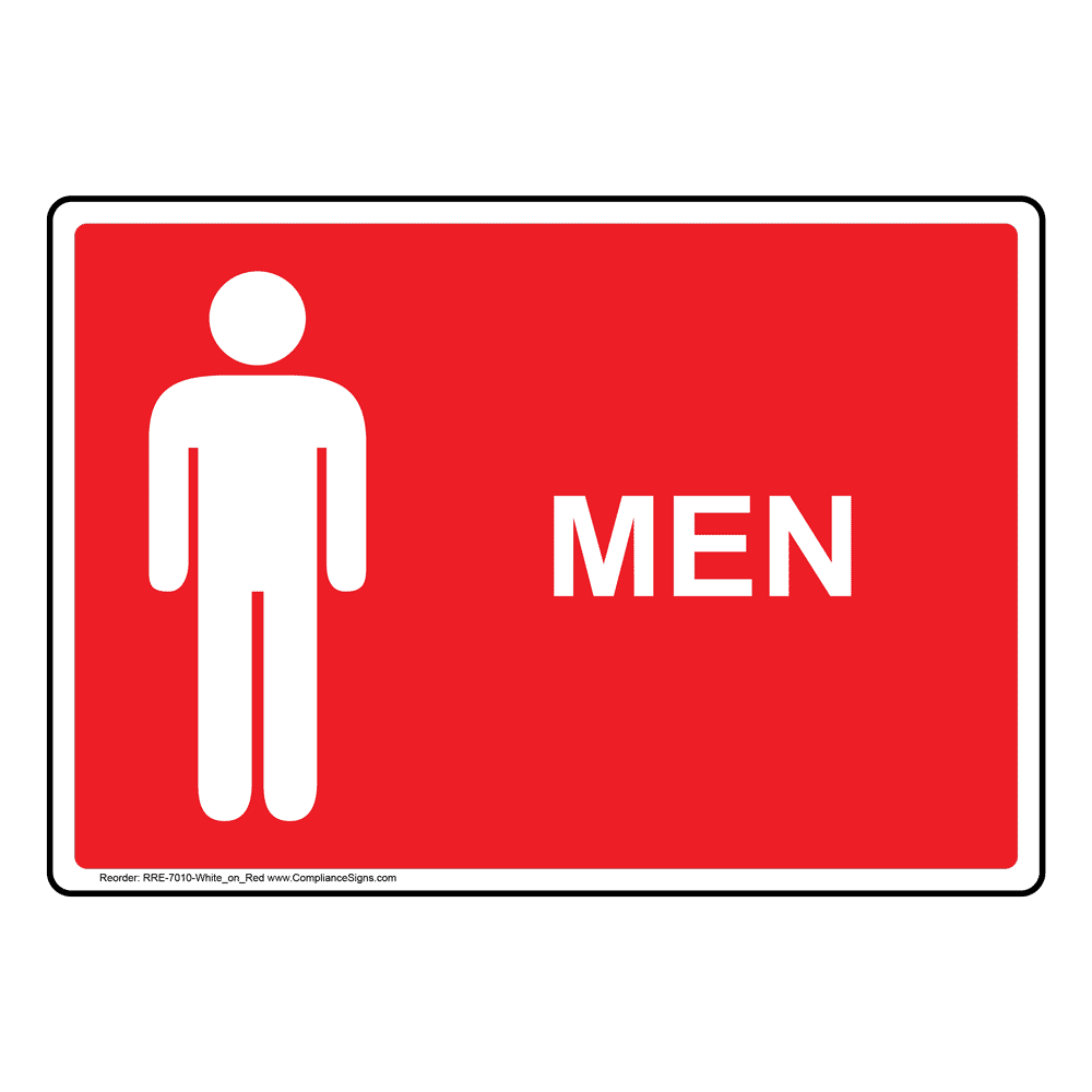 Mens Bathroom Symbol Red