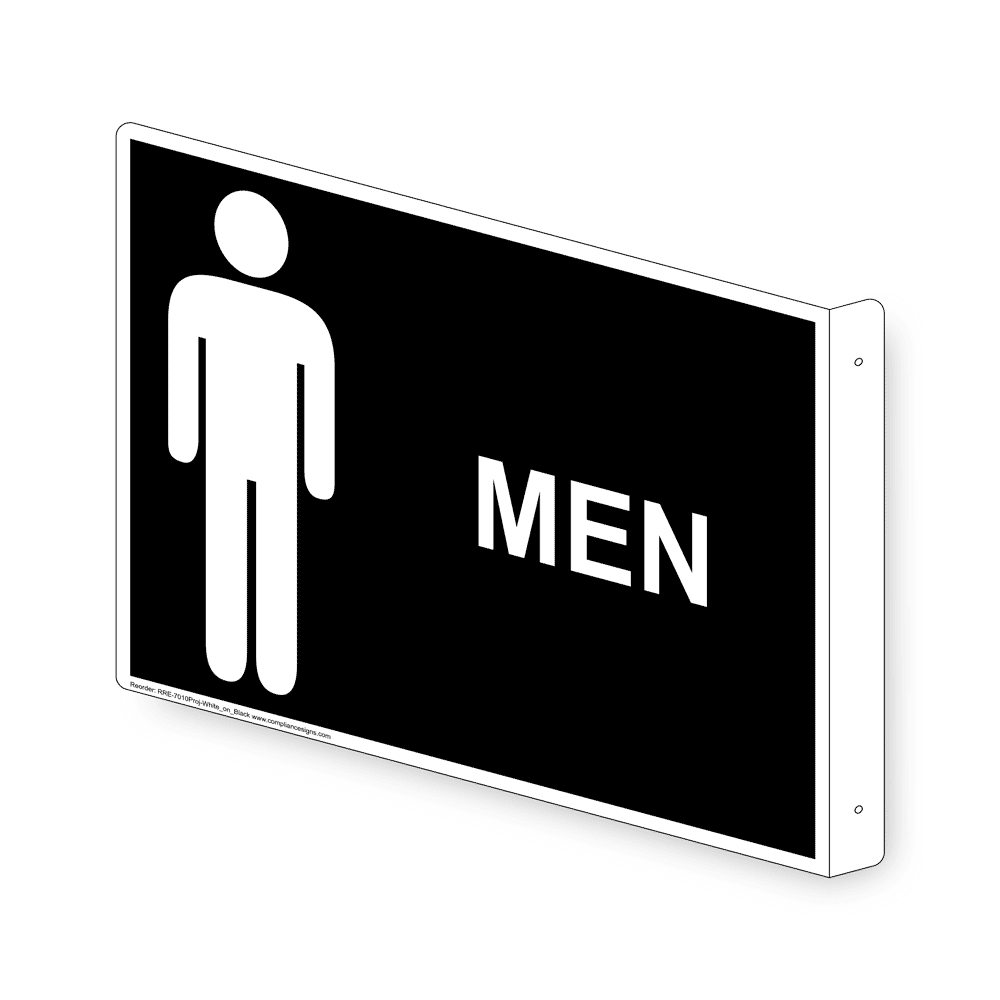 Men White on Black Sign RRE-7010Proj-WHTonBLK Mens / Boys