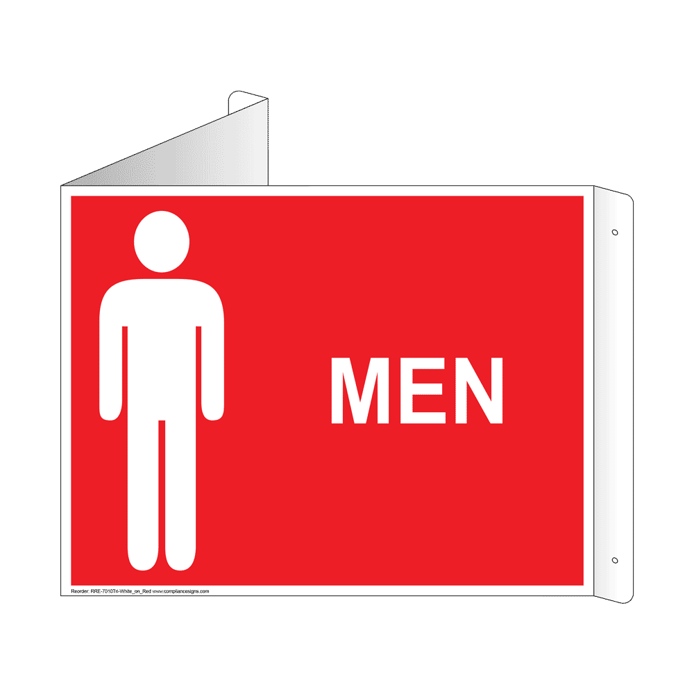 Men White on Red Sign RRE-7010Tri-WHTonRed Mens / Boys