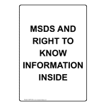 Chemical - MSDS / Right to Know Signs and Labels