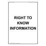 Chemical - MSDS / Right to Know Signs and Labels