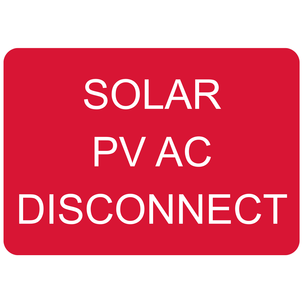 NEC Solar Pv Ac Disconnect Engraved Sign EGRE-13282-WHTonRed