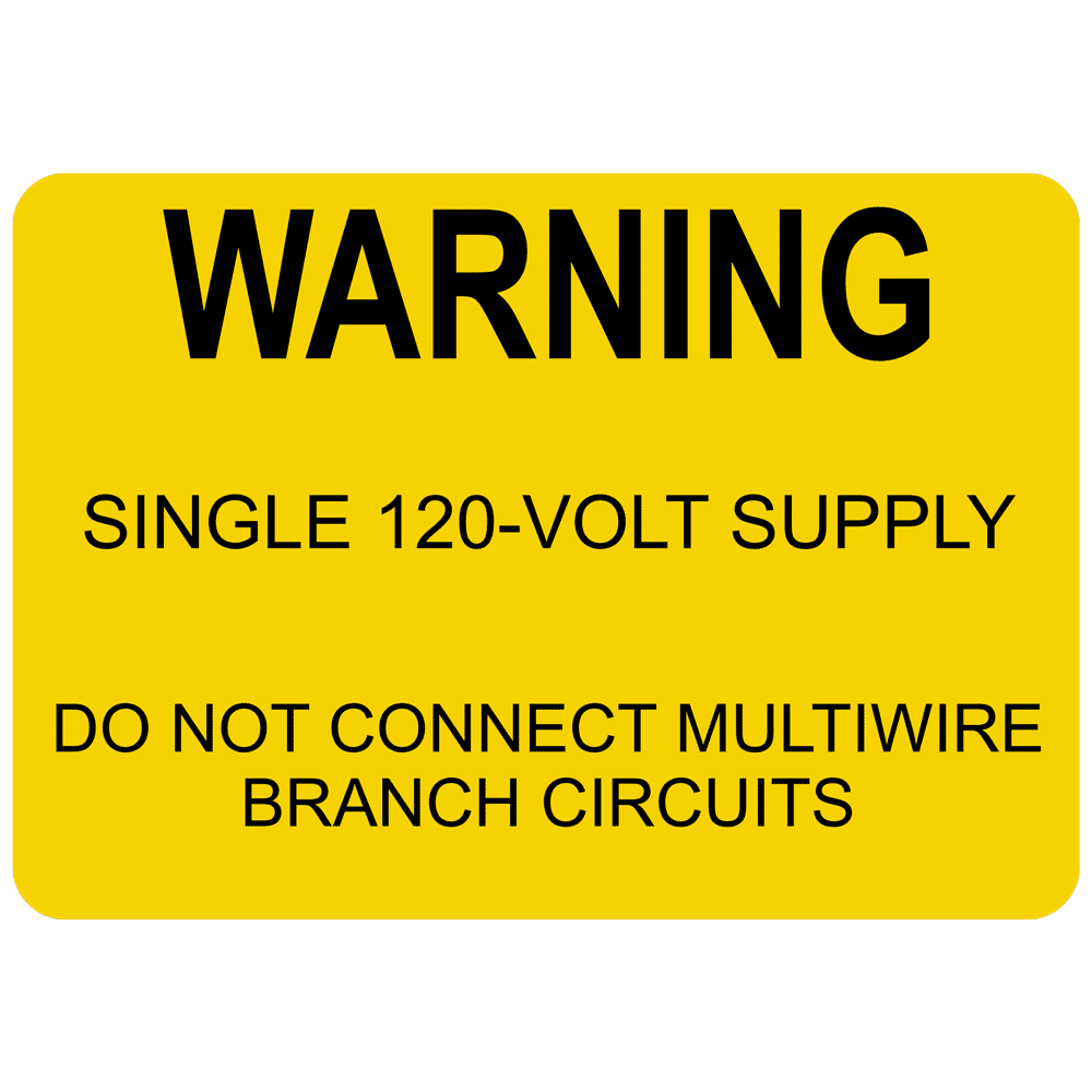 NEC Warning Single 120-Volt Supply Engraved Sign EGRE-13295-BLKonYLW