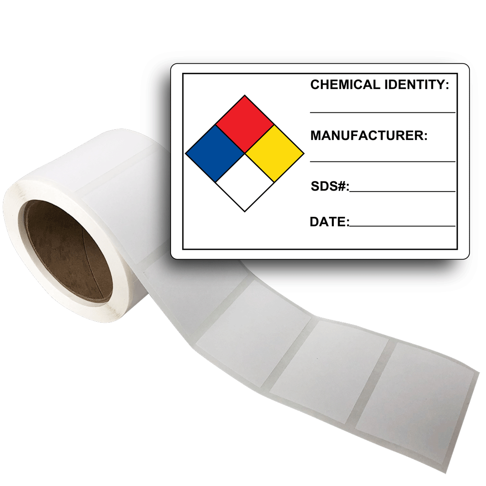 NFPA 704 Chemical Identity Manufacturer SDS Roll Label LDRE-35731