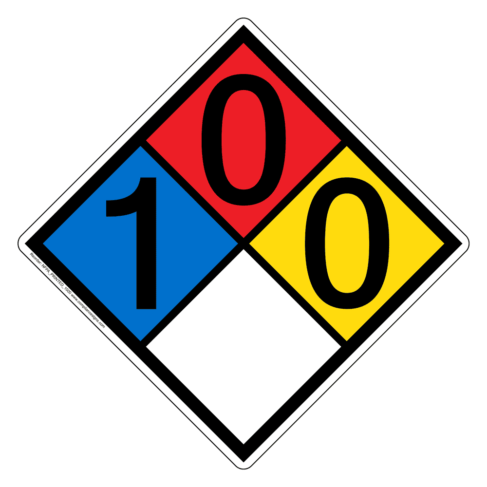 NFPA Diamond 1 0 0 0 Hazard Label Signs NFPA Diamond 1 0 0 0 Hazard Label Signs