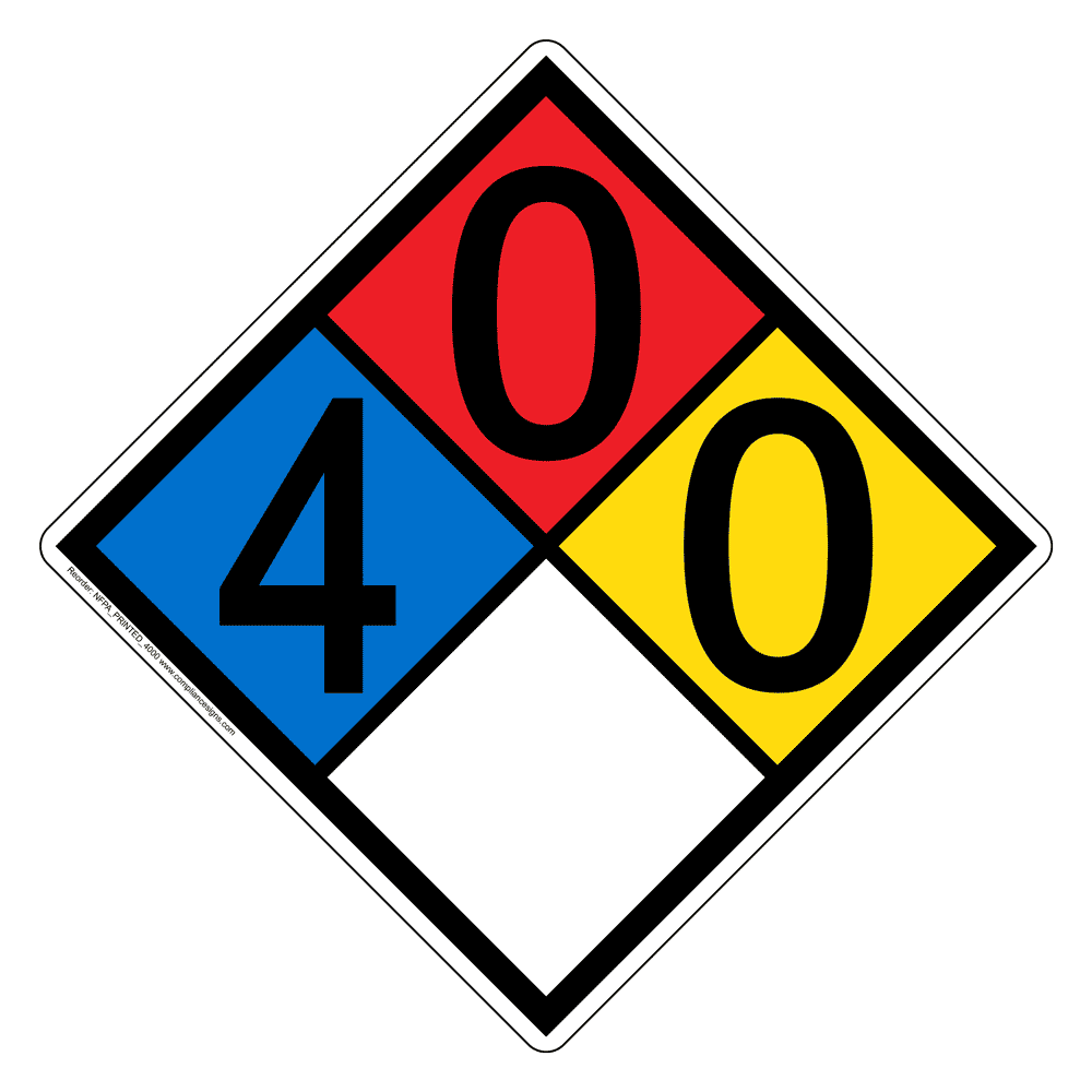 NFPA Diamond 4 0 0 Hazard Label Signs nfpa-diamond-4-0-0-hazard-label-signs