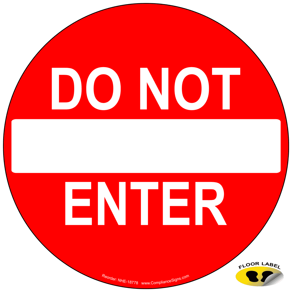 Do Not Enter Floor Label NHE-18778