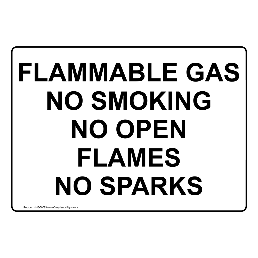 Flammable Gas No Smoking No Open Flames No Sparks Sign NHE 30725 flammable-gas-no-smoking-no-open-flames-no-sparks-sign-nhe-30725