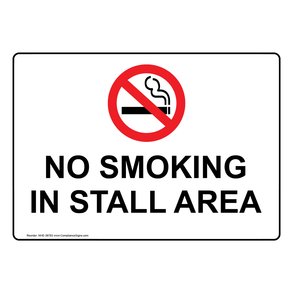 No Smoking In Stall Area Sign With Symbol NHE-38763