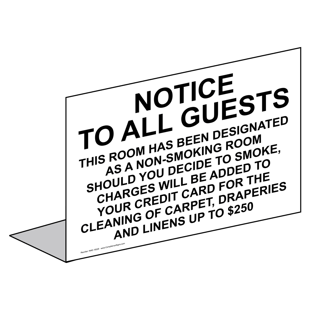 Non Smoking Room Cleaning Charge Sign NHE 18329 No Smoking non-smoking-room-cleaning-charge-sign-nhe-18329-no-smoking