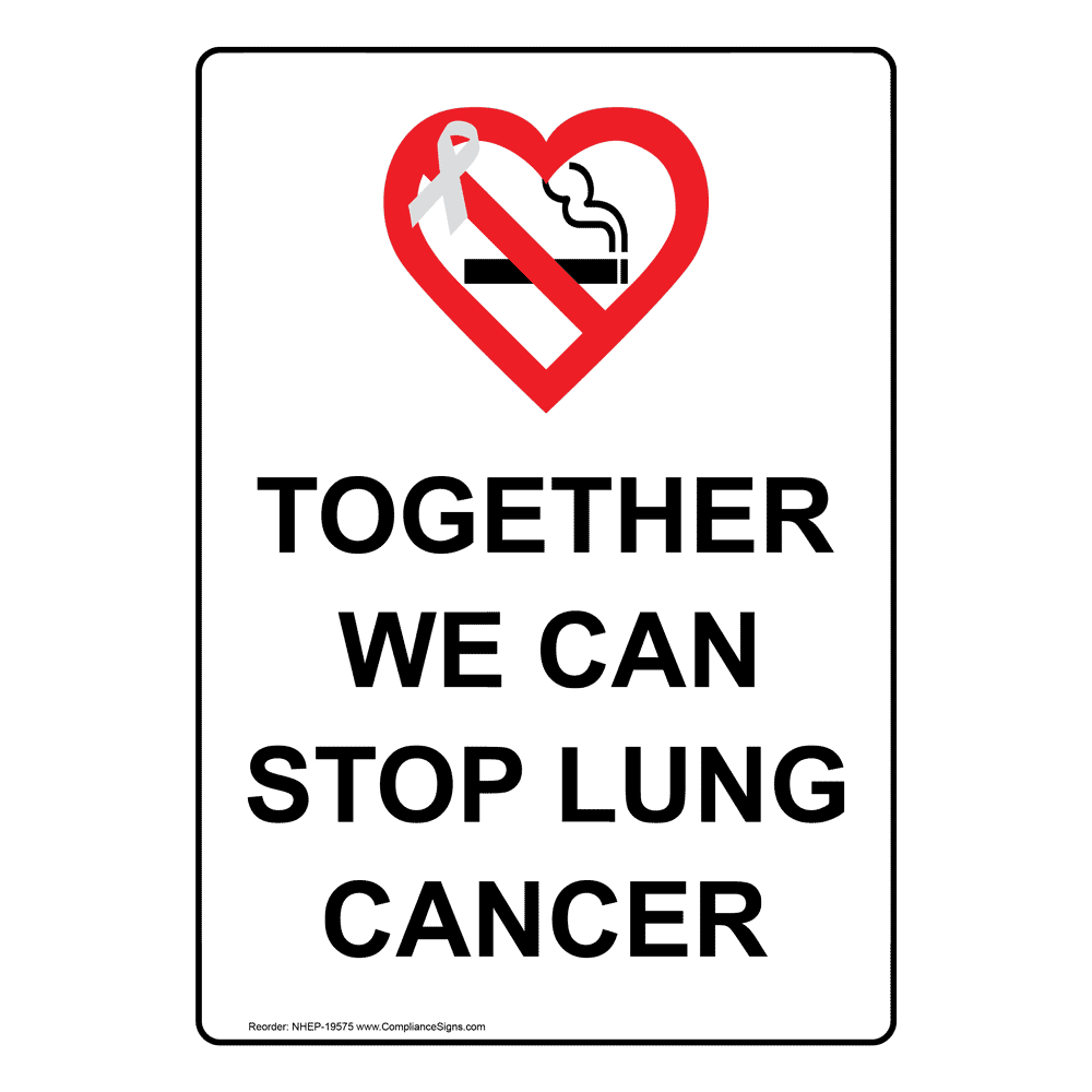 Portrait Together We Can Stop Lung Cancer Sign With Symbol NHEP-19575