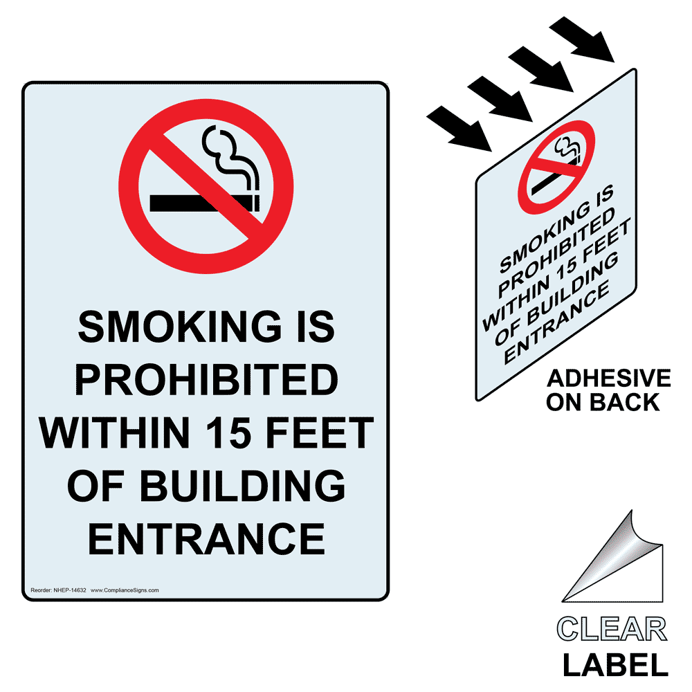 Portrait Smoking Is Prohibited Clear Label With Symbol NHEP-14632