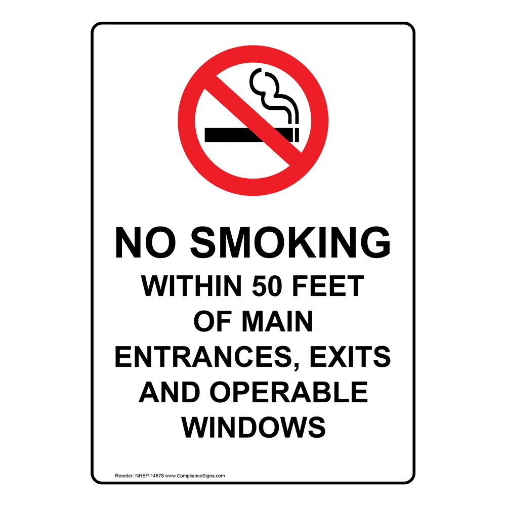 No Smoking Within 50 Feet Of Main Entrances Sign NHE-14678 No Smoking