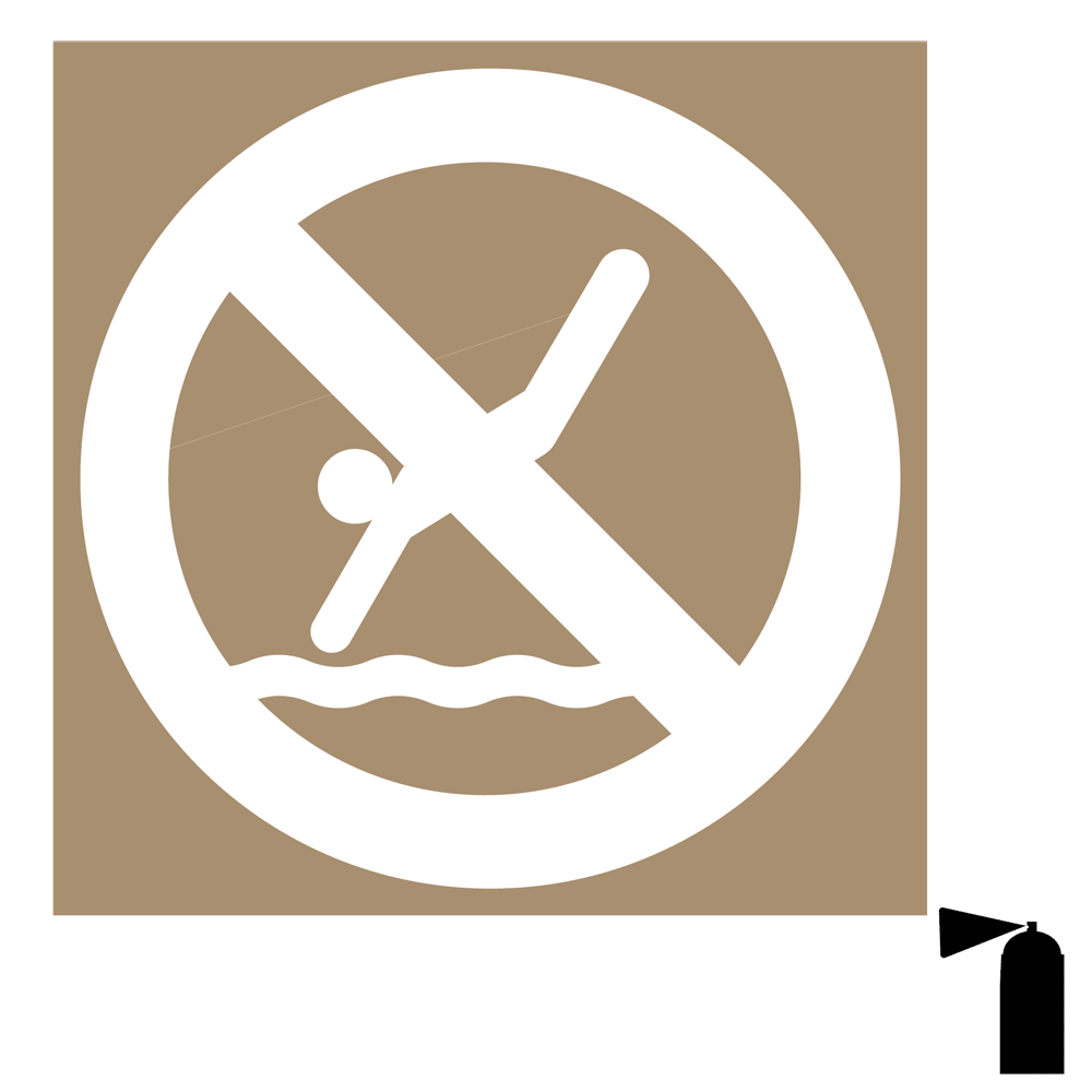 No Diving Symbol Stencil NHE-15407 No Swimming / Diving