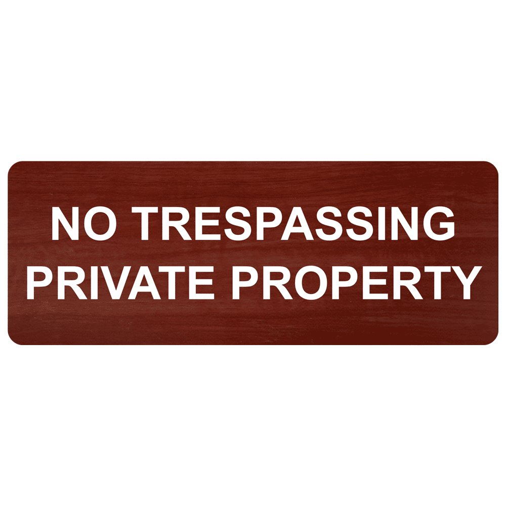 No Trespassing Private Property Engraved Sign EGRE-13365-WHTonCNMN