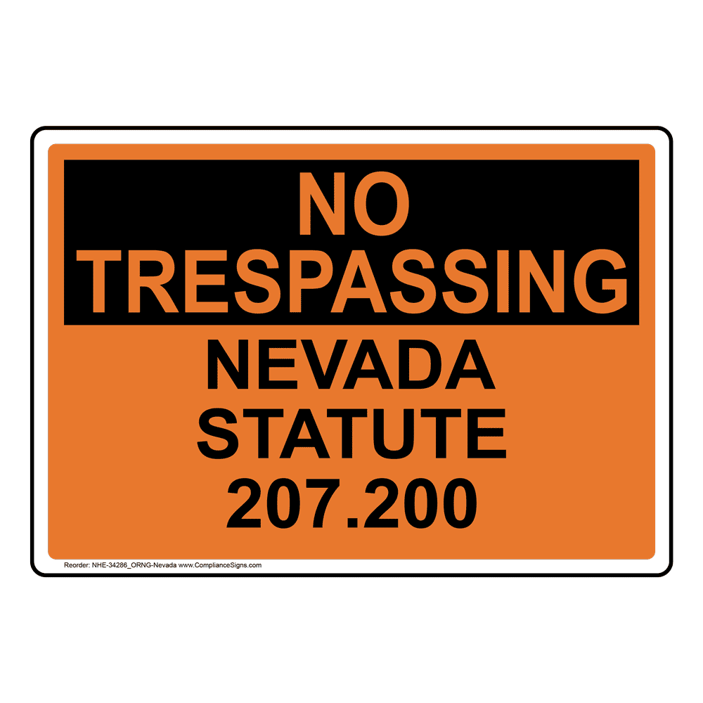 Nevada Statute 207.200 Sign NHE-34286_ORNG-NV