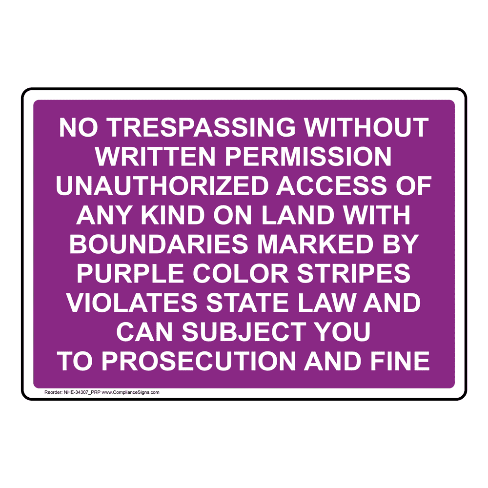 No Trespassing Without Written Permission Sign NHE-34307_PRP