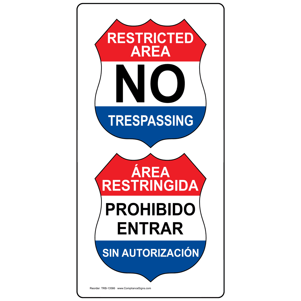 Restricted Area No Trespassing Sign TRB-13586 No Soliciting / Trespass