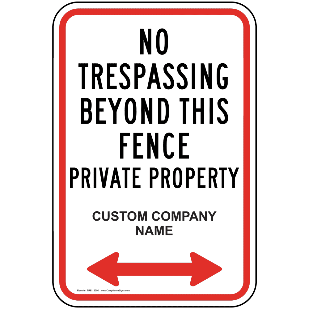 No Trespassing Beyond This Fence Sign TRE-13590 No Trespassing