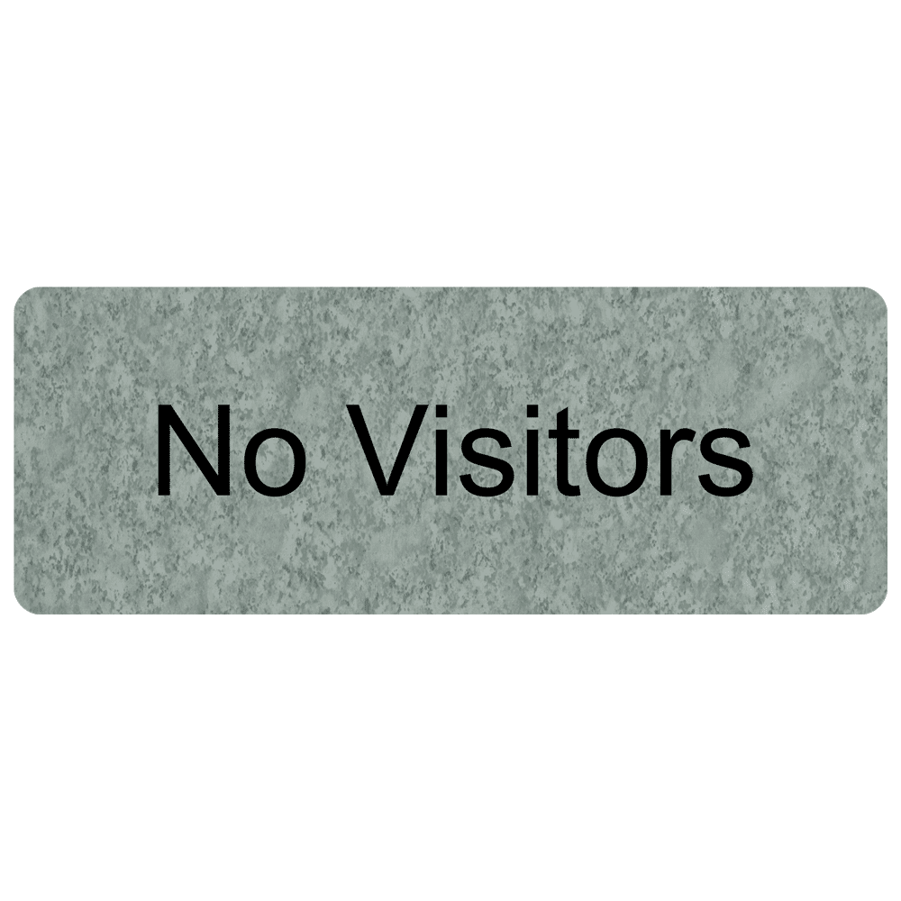 No Visitors Engraved Sign EGRE-475-BLKonPLMRBL No Visitors
