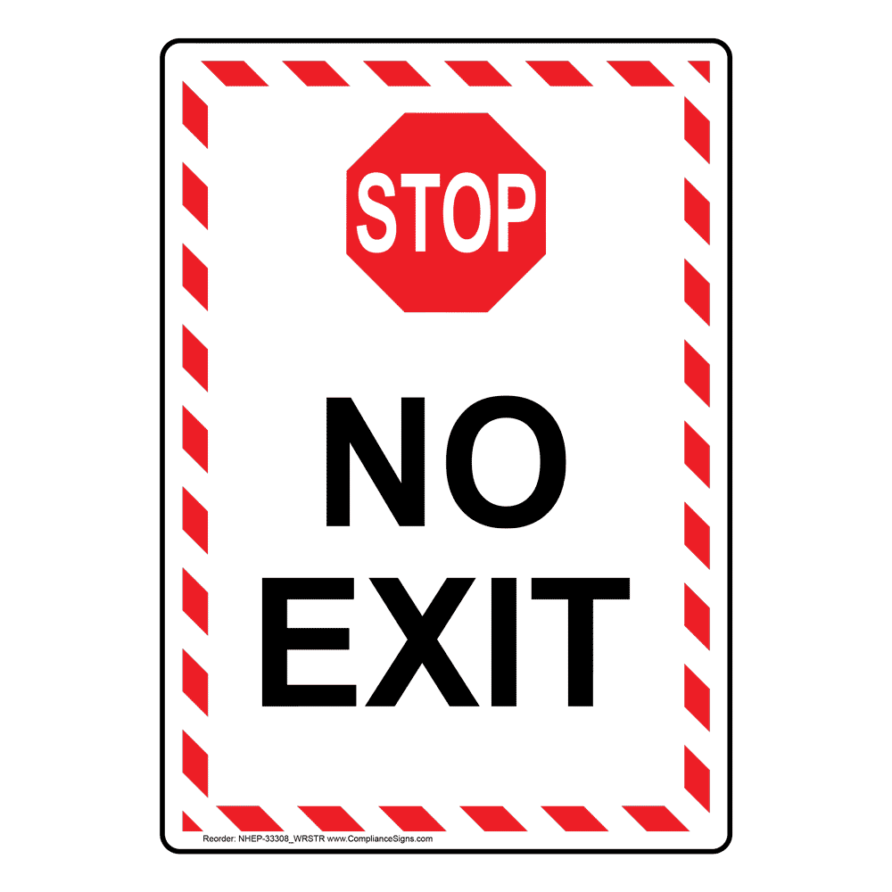 Portrait No Exit Sign With Symbol NHEP-33308_WRSTR