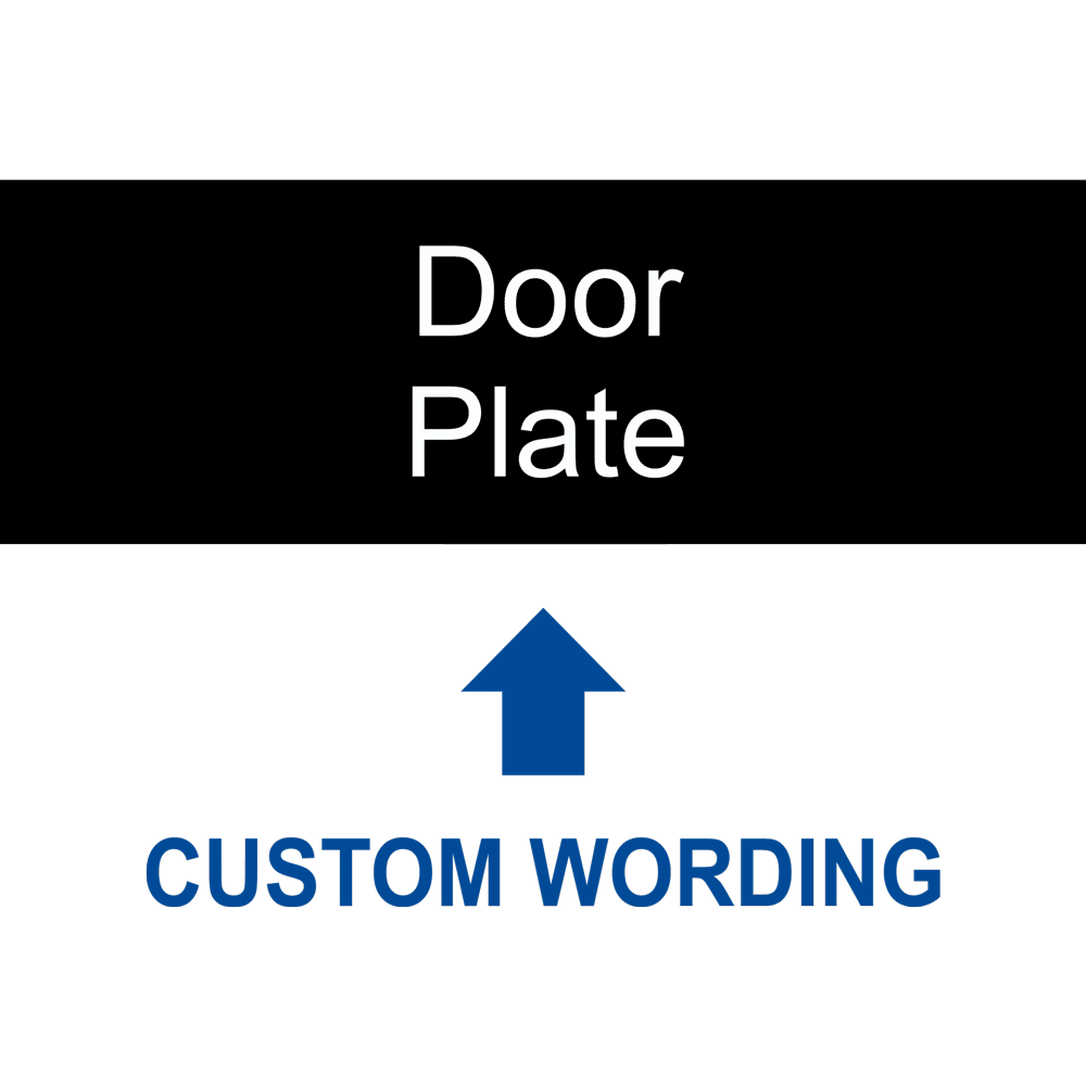 Door Plate Engraved Custom Office Sign EGRE-CUSTOM-DOOR-WHTonBLK