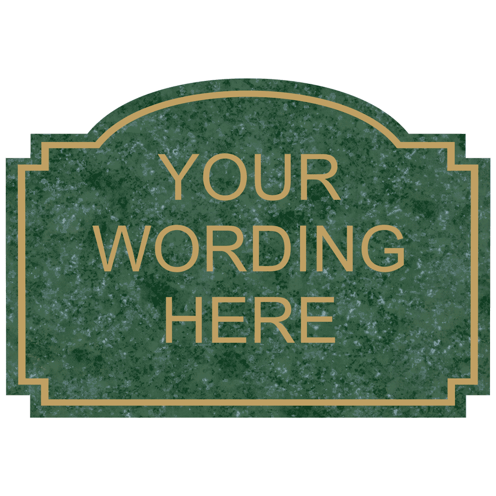 Custom Engraved Sign EGRE-CUSTOM-M5_Gold_on_Verde