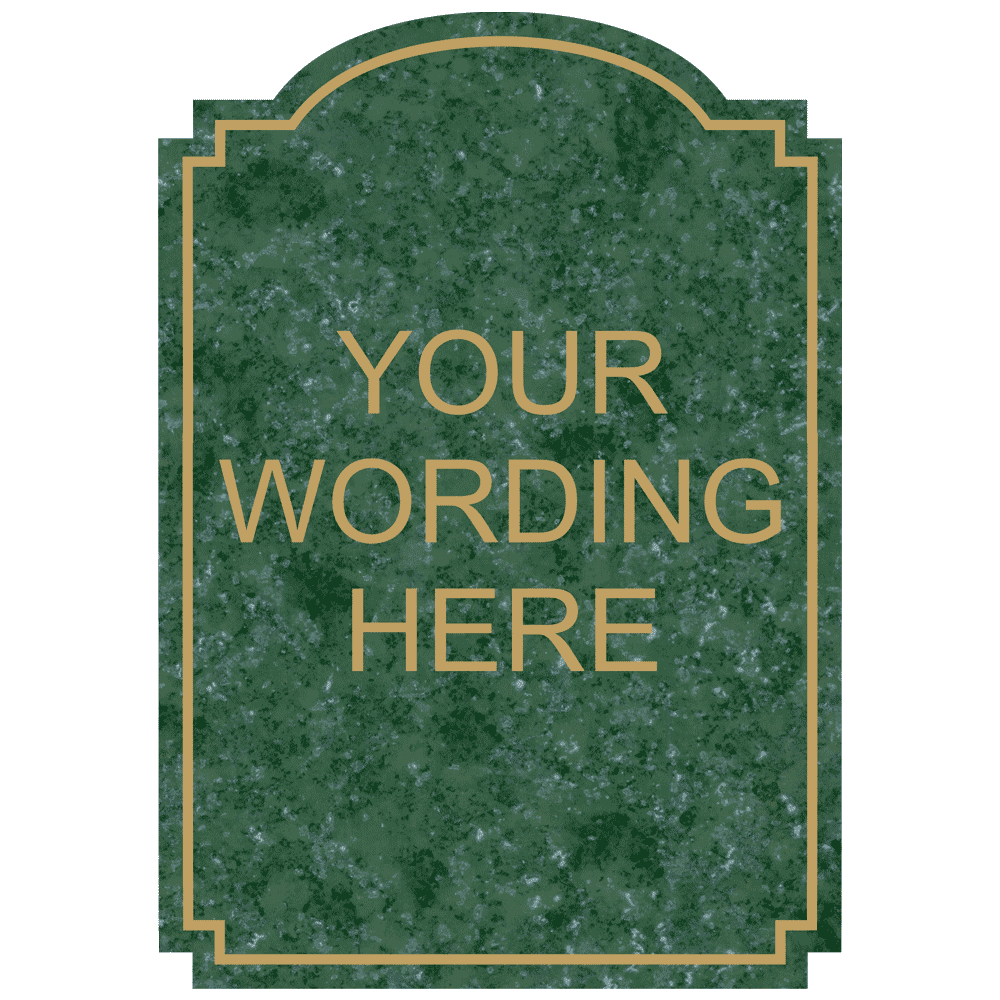 Custom Engraved Sign EGRE-CUSTOM-M8_Gold_on_Verde