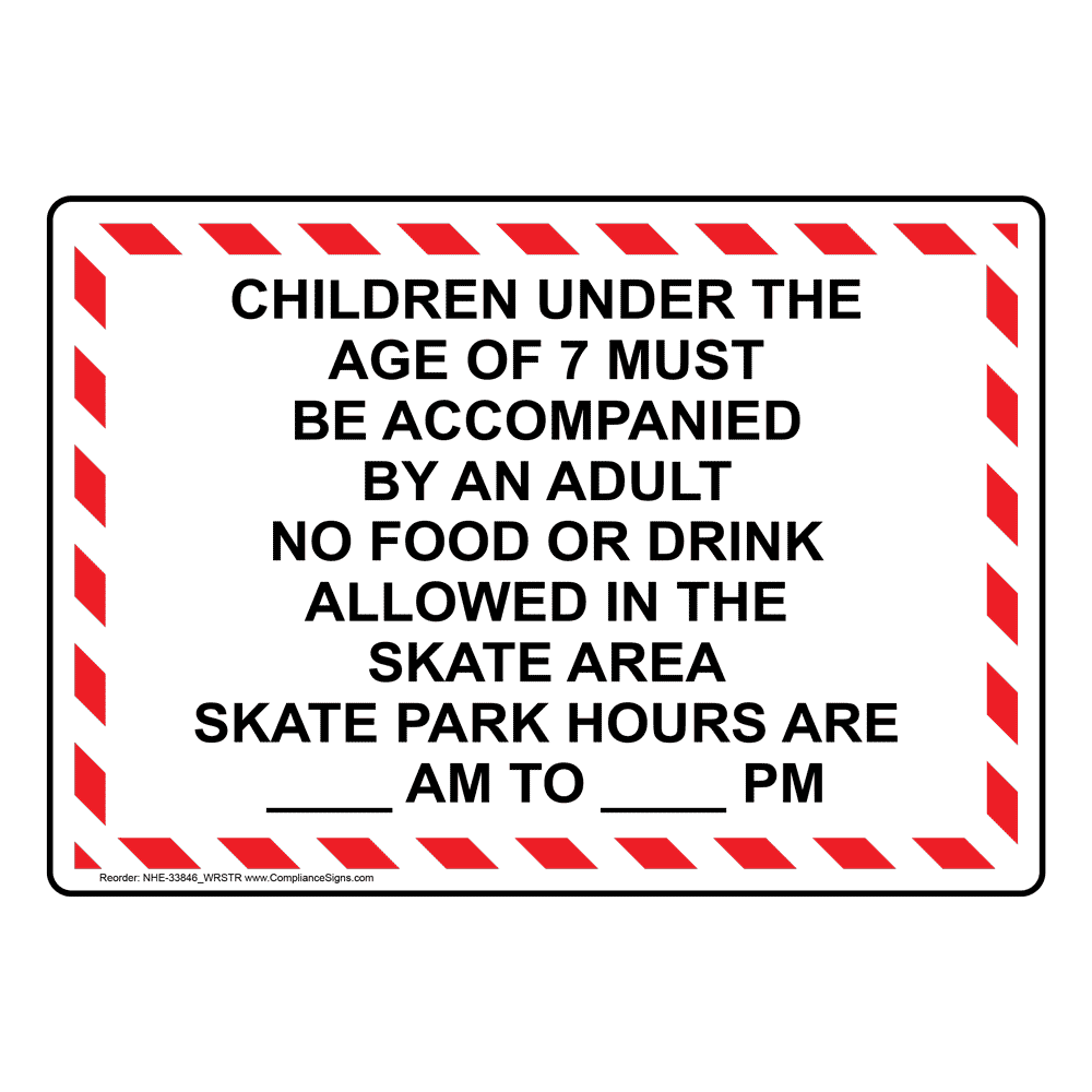 Children Under The Age Of 7 Must Be Accompanied Sign NHE-33846_WRSTR