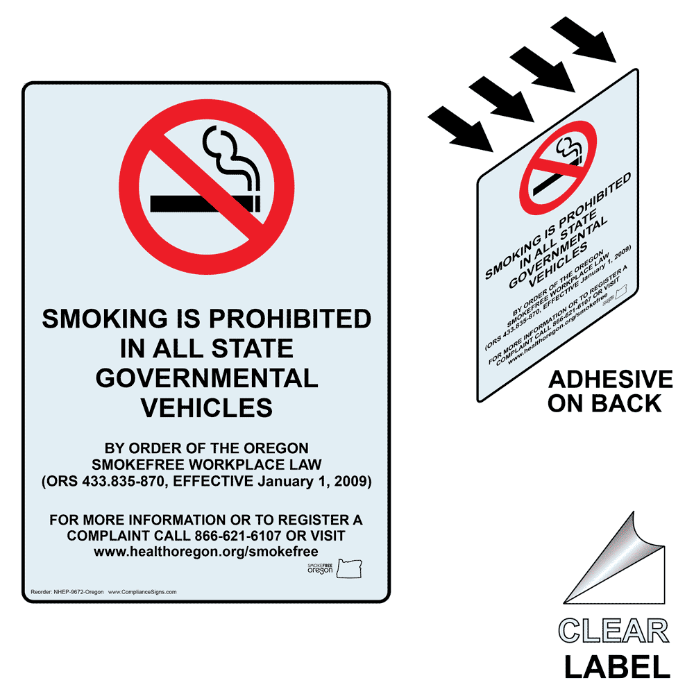 Portrait Oregon Smoking Clear Label With Symbol NHEP-9672-OR
