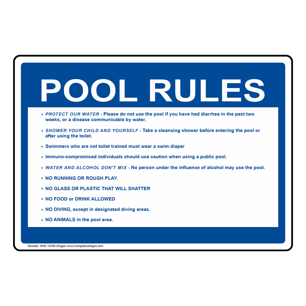 No Running Sign In Water