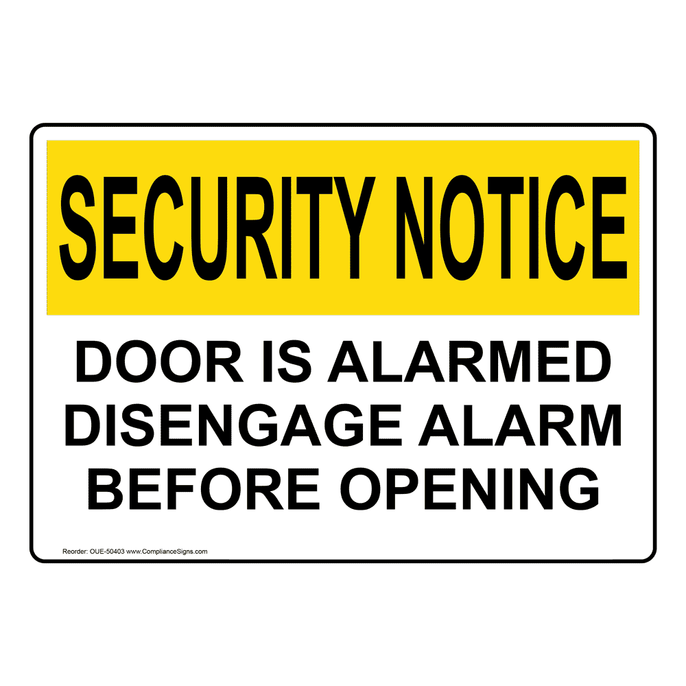 Portrait OSHA Door Is Alarmed Disengage Alarm Sign OUEP-50403