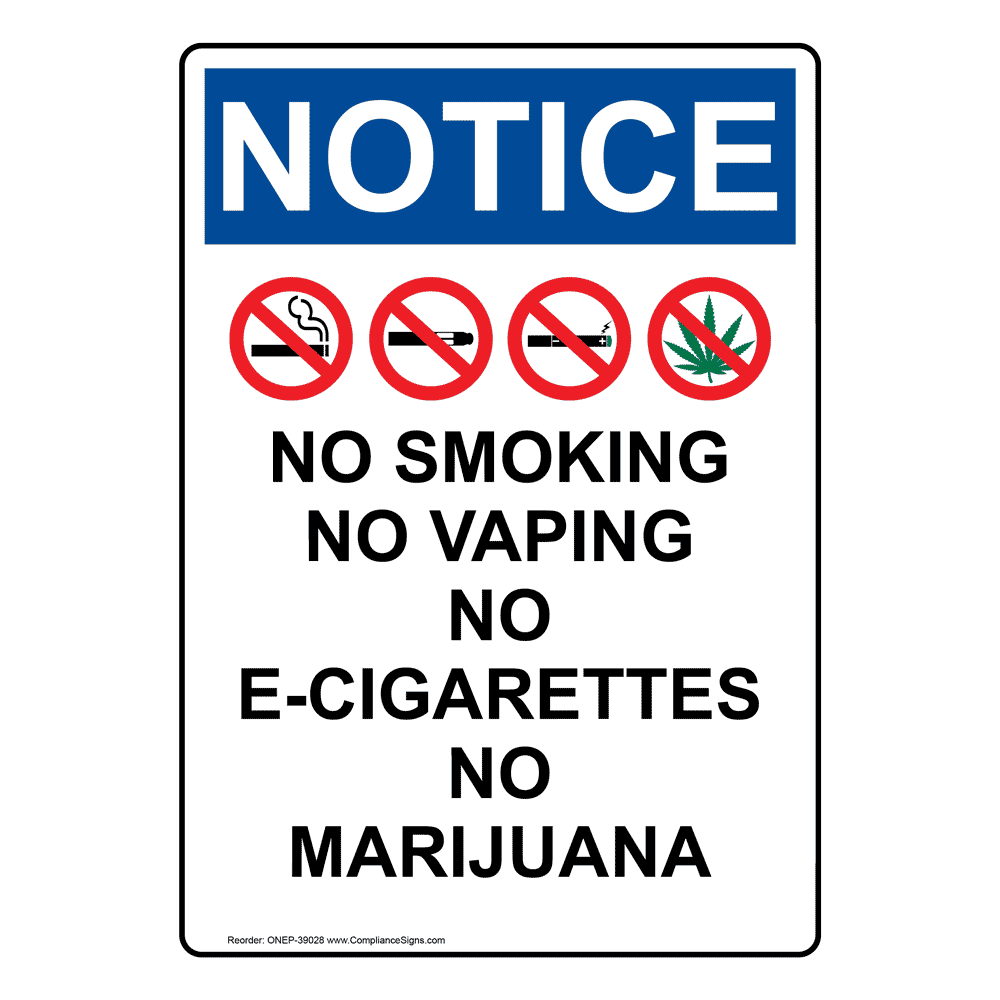 OSHA No Smoking No Vaping No E-Cigarettes Sign With Symbol ONE-39028