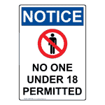 Under 18 Safety Signs from ComplianceSigns.com
