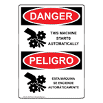Industrial Notices - Automatic Start Signs and Labels