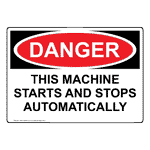Industrial Notices - Automatic Start Signs and Labels