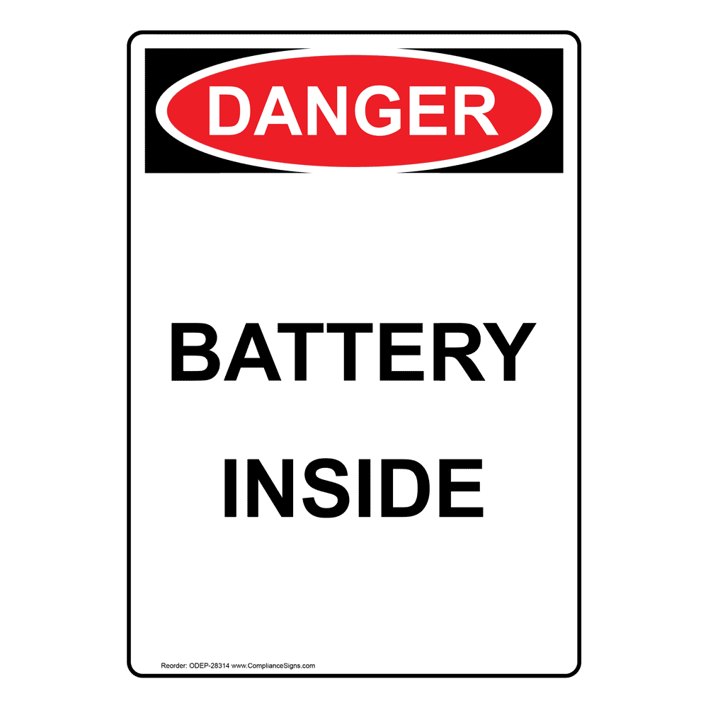 Portrait OSHA Battery Room This Sign With Symbol ODEP-16462