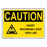 Industrial Notices - Maximum Load Capacity Signs and Labels