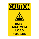 Hoist Safety Signs from ComplianceSigns.com
