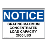Industrial Notices - Maximum Load Capacity Signs and Labels