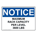 Industrial Notices - Maximum Load Capacity Signs and Labels